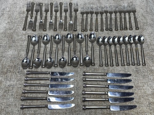 56 pcs - World Market Silverware Flatware Set Discontinued - Knife ...