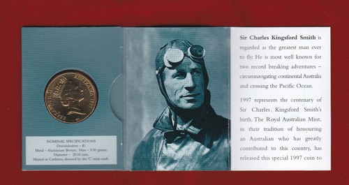 1997 $1 UNC Sir Charles Kingsford Smith 'C' Canberra Mintmark Australia ...