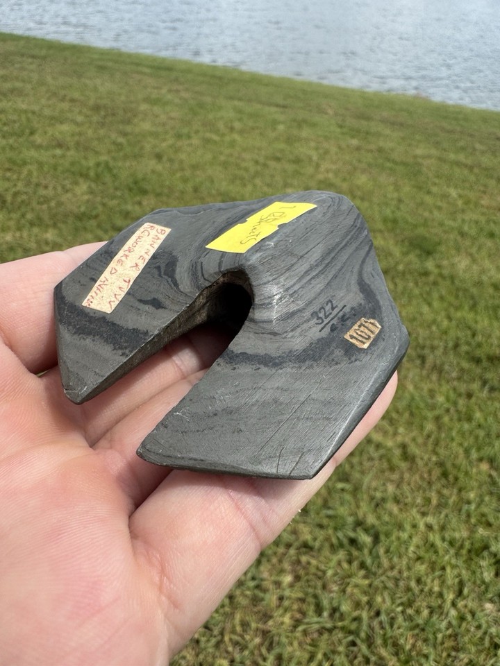 Native American Rare Ohio Banded Slate Drilled Bannerstone Arrowhead | eBay