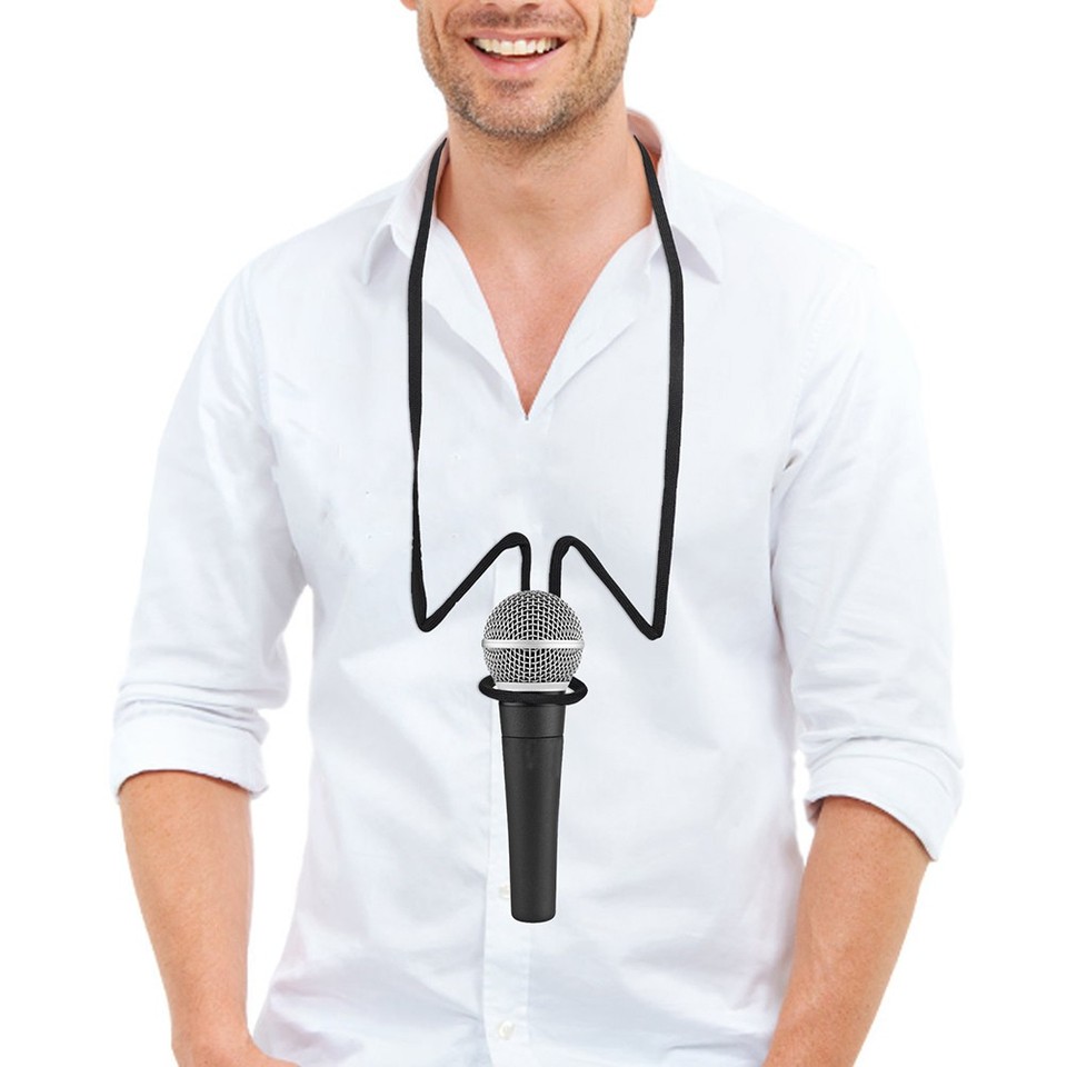 2 Pcs Mic Mount Neck Stable Holder Hanging Adjustable Microphone | eBay