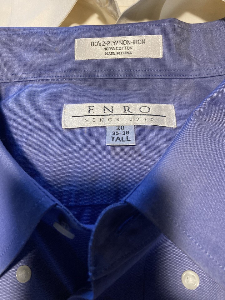 Men's Button Down ENRO Dress Shirts Lot of 10 Size 20 Tall Big & Tall ...
