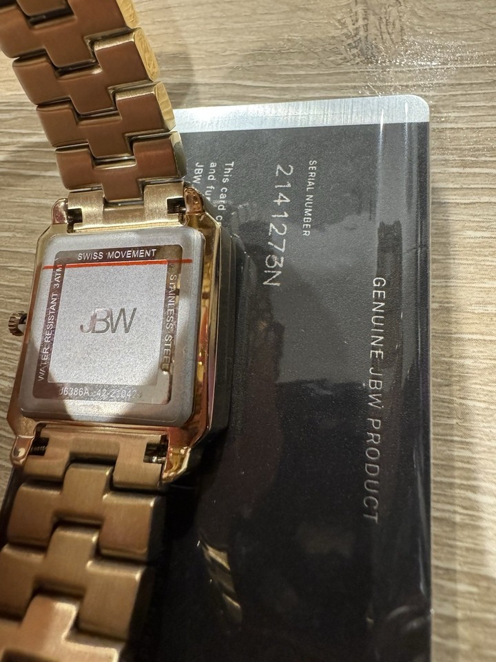 JBW J6386A Cristal Diamond Gold Stainless Steel Swiss Quartz 28mm never ...