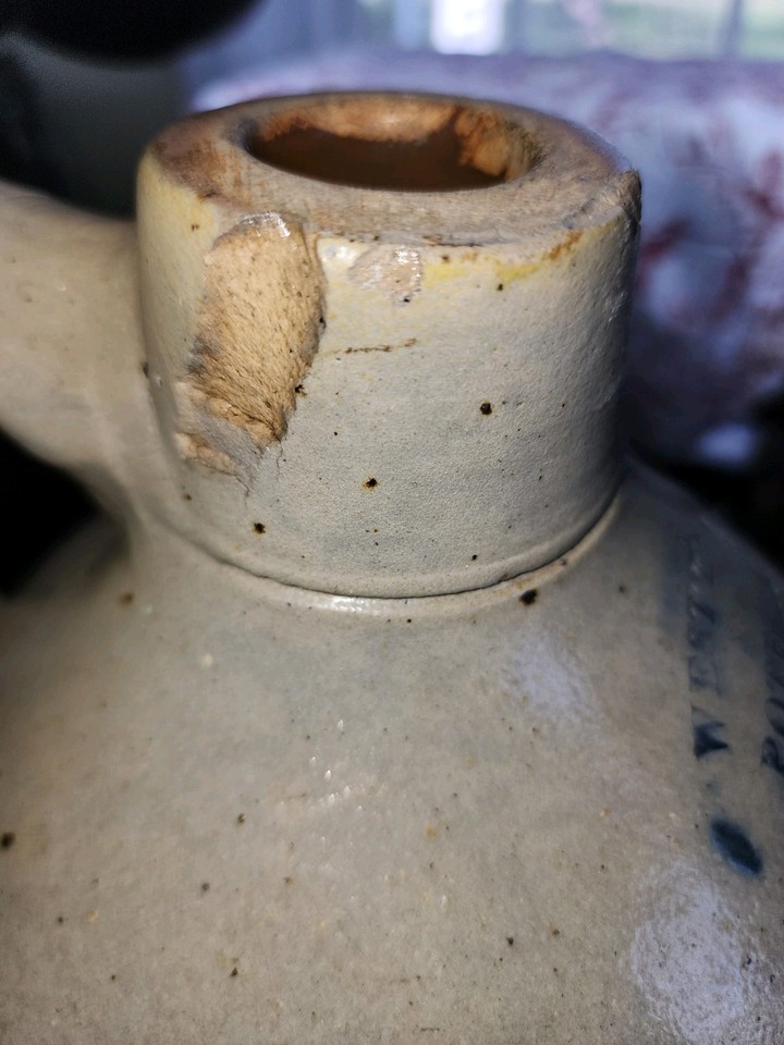 Antique Salt Glazed Stoneware "WEST TROY POTTERY * WEST TROY N.Y." BLUE ...