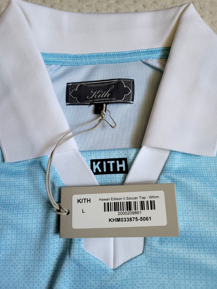NWT KITH Hawaii Honolulu Exclusive Edison Soccer Jersey Wave Light Blue ...
