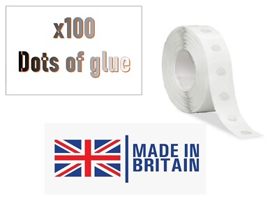 100 Clear Dots Tape Double Sided Glue Sticky Sticker DIY 3mm Strong ...