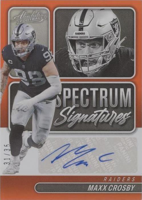 2022 Panini Absolute - Spectrum Signatures Maxx Crosby #SPEC-MC Orange ...