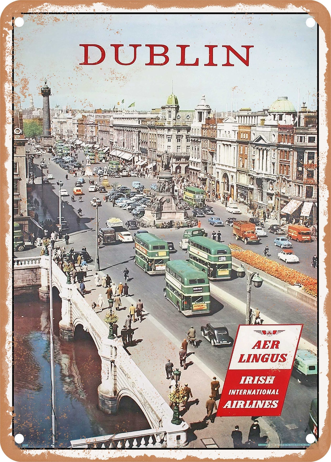 METAL SIGN - 1962 Dublin Aer Lingus Irish International Airlines ...