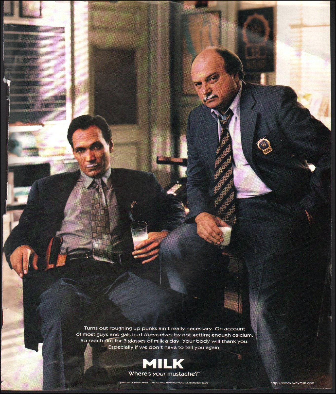 1997 Vintage ad Mike Where's Your Mustache? Jimmy Smits Dennis Franz 04 ...