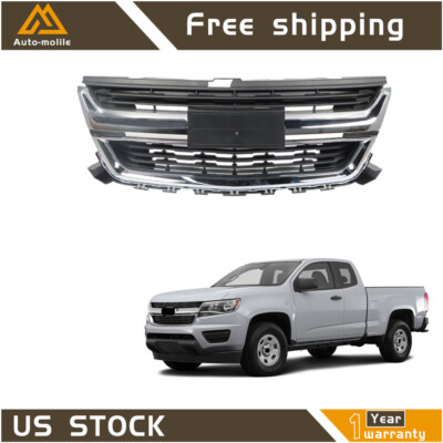 Front Bumper Upper Grille Black w/Chrome Fit For 2015-2020 Chevrolet ...