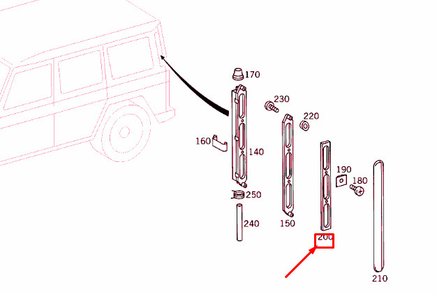 Mercedes-Benz G W463 Air Intake Pillar Rear Seal A4638370098 OEM for ...