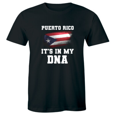 Puerto Rico It's In My DNA with Flag Men's T-Shirt Proud Puerto Rican ...
