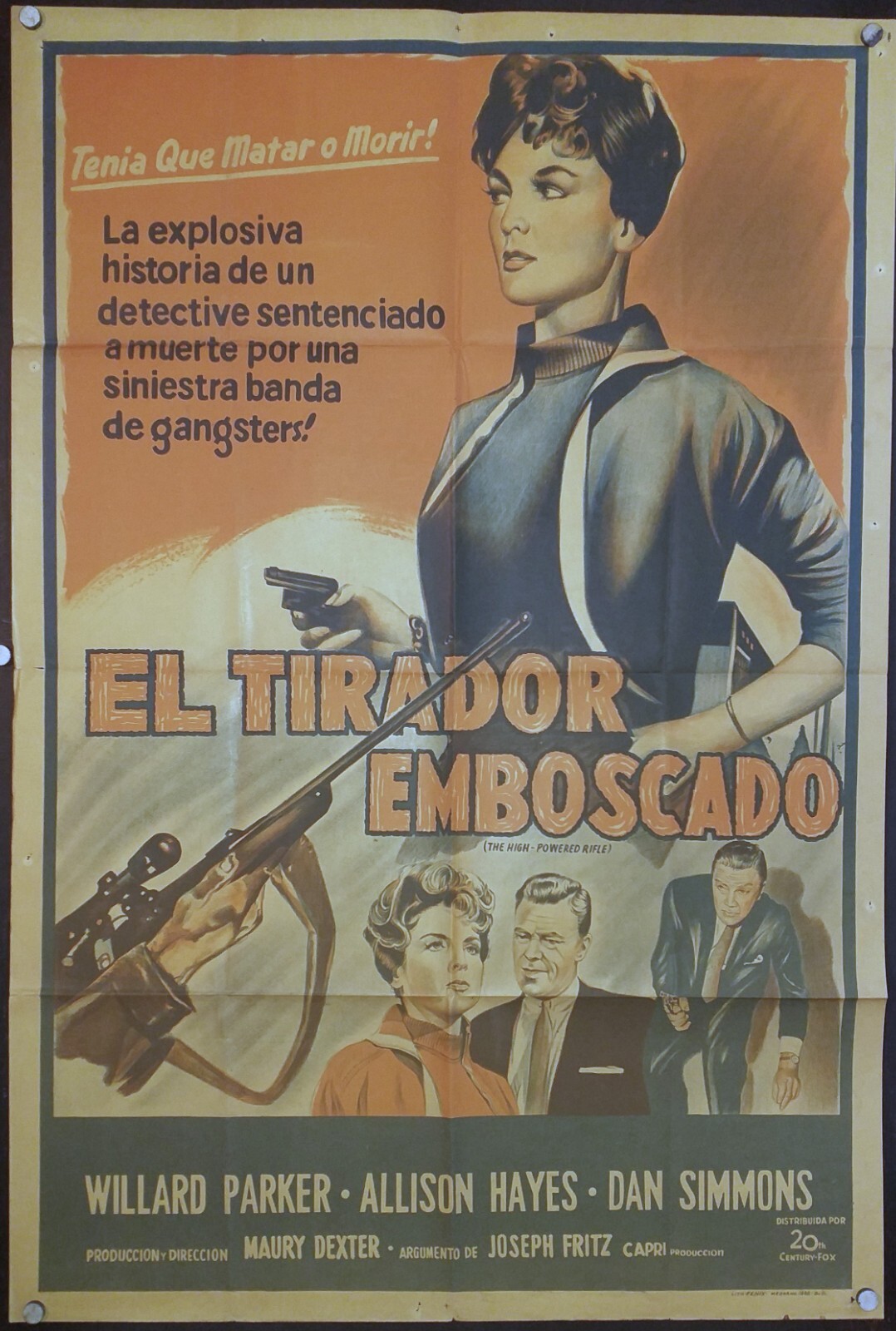 THE HIGH POWERED RIFLE, Willard Parker, Allison Hayes, Poster, 10687 | eBay