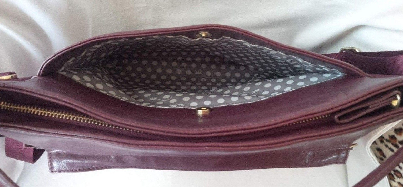 KIPLING Faux Leather & Nylon Trim Plum Messenger Cros… - Gem