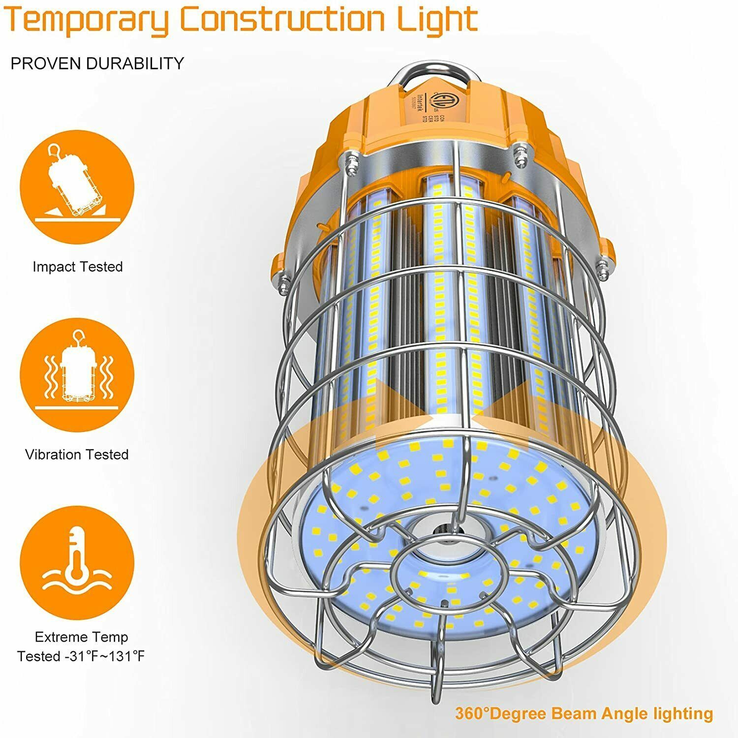 150W LED Temporary Hanging Portable Work Light with 10ft Cord US Plug ...