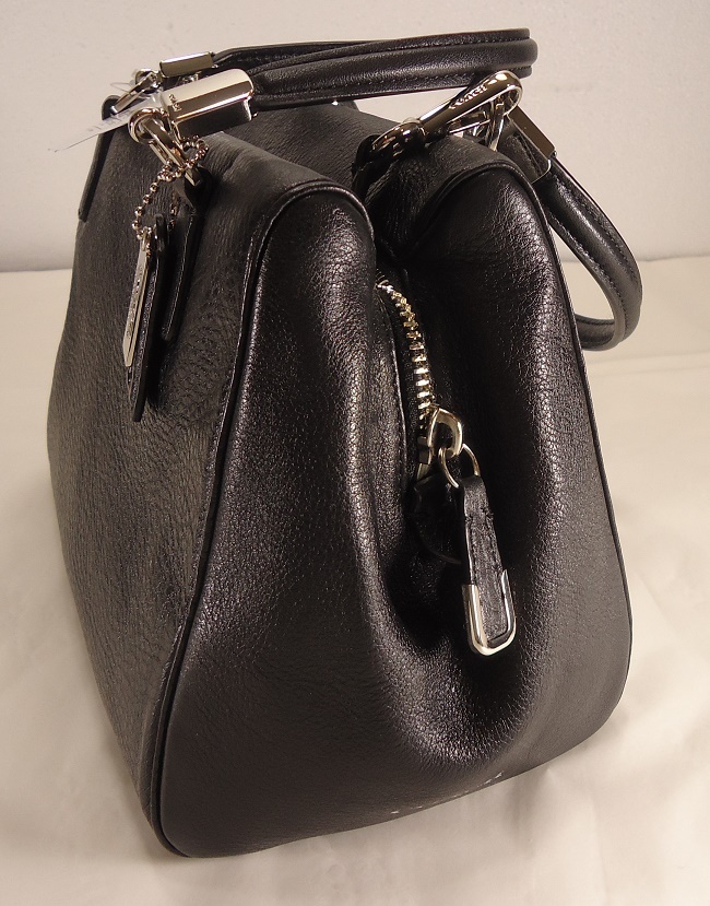 NWT Coach Madison Leather Mini Satchel Crossbody Bag Silver Black ...