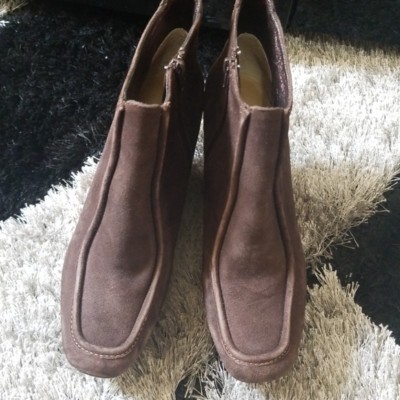 Devani brown wedge suede booties 7 | eBay