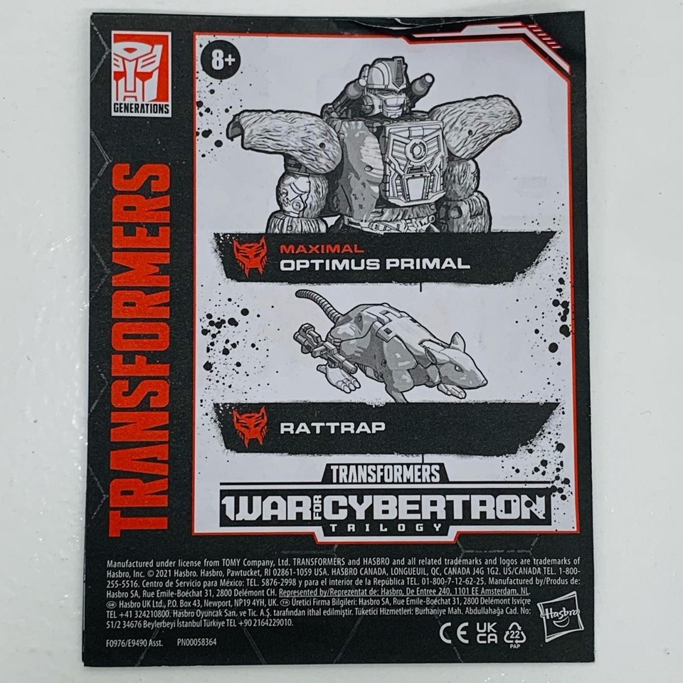 Transformers War for Cybertron Optimus Primal Rat Trap Figure Used 24cm ...