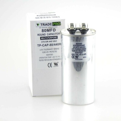 80 mfd Capacitor Round Hvac Motor Air Compressor Pool Pump A/C 80/440 ...