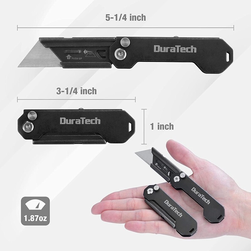 DURATECH 2PC Folding Pocket Utility Knife Set Quick Change Blade EDC ...
