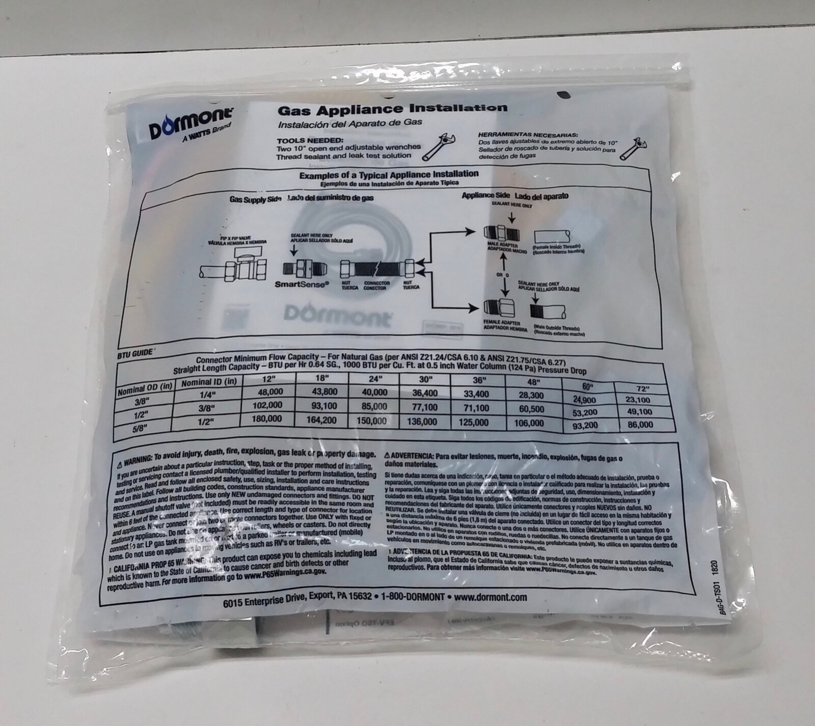 Dormont Water Heater & Dryer Gas Connector Kit | eBay