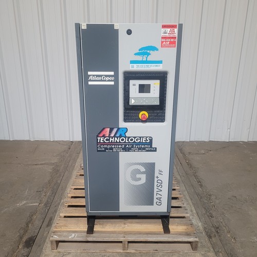 Atlas Copco GA7VSD+FF 185 PSI 10 HP Air Compressor Rotary Screw / Air ...