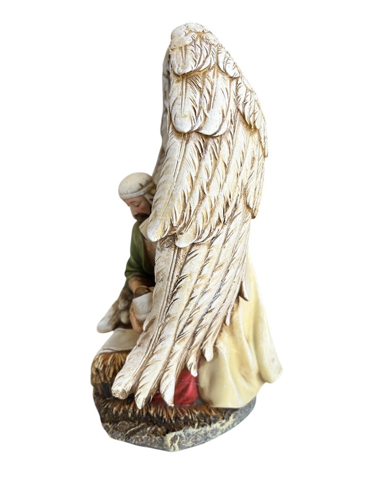 Guardian Angel and Holy Family Figurine 10" High, Nativity Christmas ...
