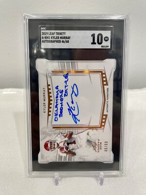 2019 Leaf Trinity Autograph Rookie Kyler Murray RC Auto /60 SGC 10 Gem ...