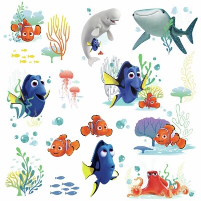 Disney FINDING DORY 19 Nemo Bailey Fish Wall Decals Bedroom or Bathroom ...
