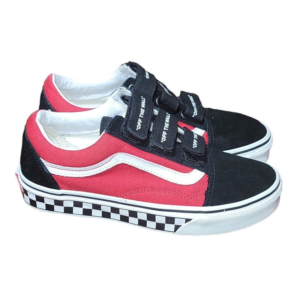 Vans Old Skool V Gray Triple Strap Hook & Loop Shoes Skate Sneakers ...