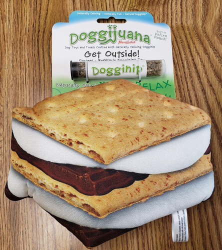 Doggijuana Get Outside Smores Cookie Dognip Dog Toy Refillable Natural ...