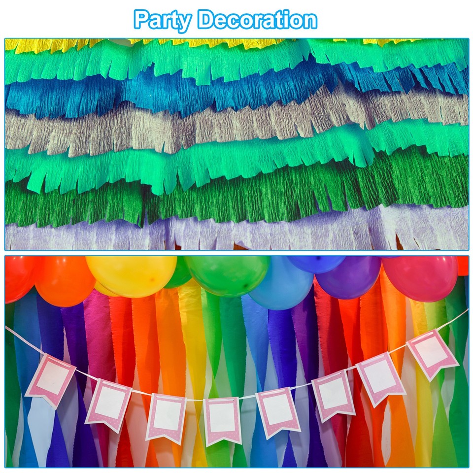 8.2ft Crepe Paper Roll, 2 Roll 20" Width Paper Streamer Sheet, Light ...