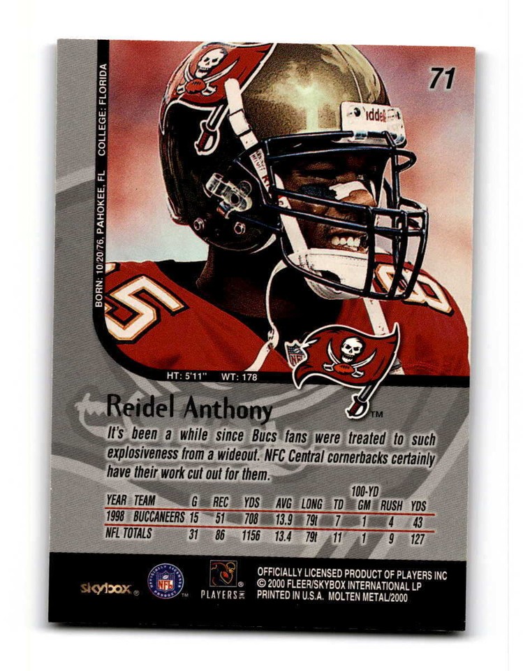 1999 SkyBox Molten Metal Reidel Anthony 71 | eBay