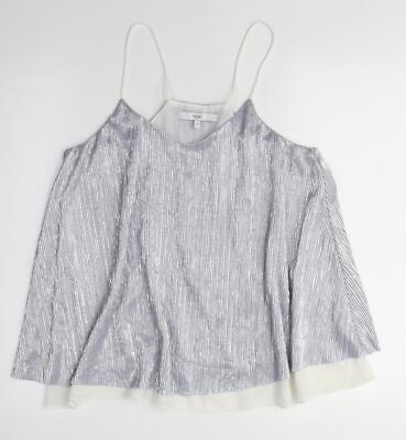 NEXT Womens Silver Polyester Camisole Blouse Size 12 V-Neck - Shiny ...