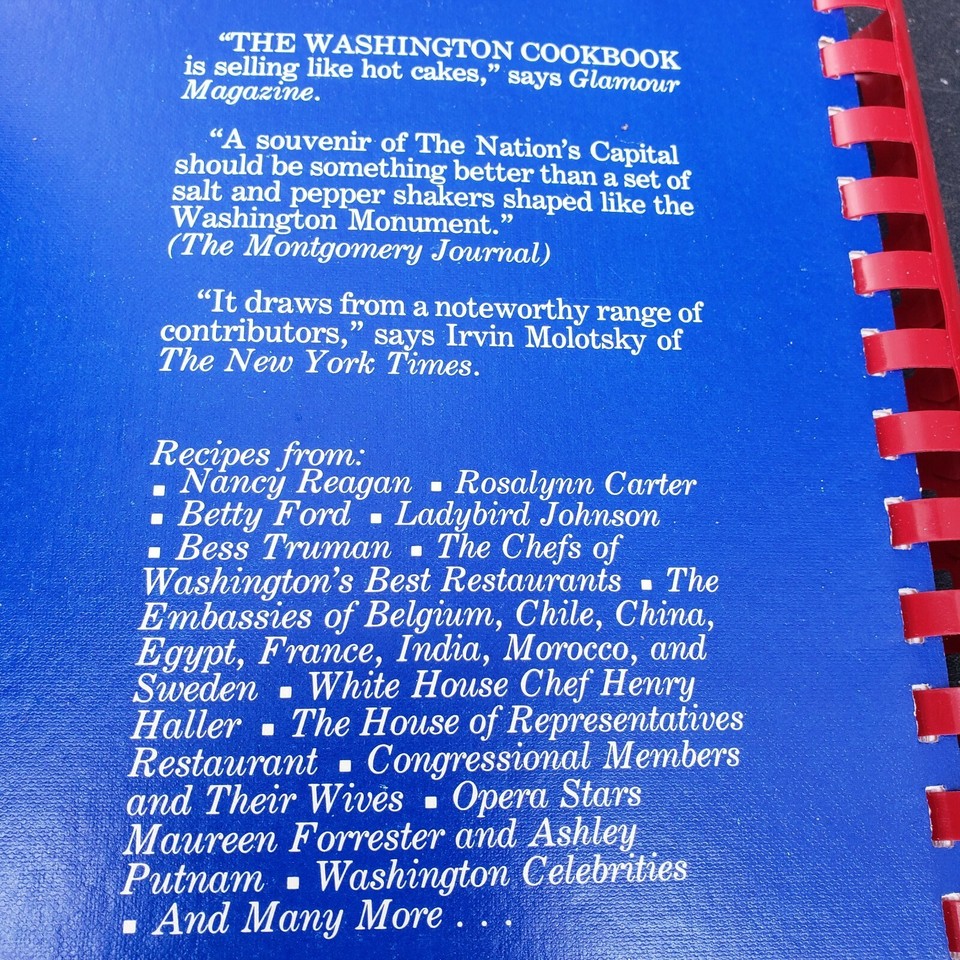 The Washington Cookbook Volume 1 1982 3rd Print Nancy Reagan Bess ...