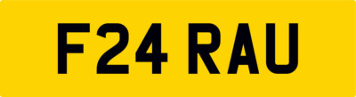 ARE YOU ZARA ? OLD PRIVATE REG NUMBER PLATE F24 RAU ZARAA ZAHRA ZAR ZRA ...