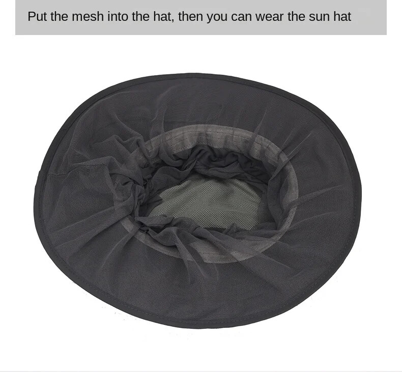 Men Mosquito Head Net Hat Bugs Netting Protection Boonie Bucket Sun Hat ...