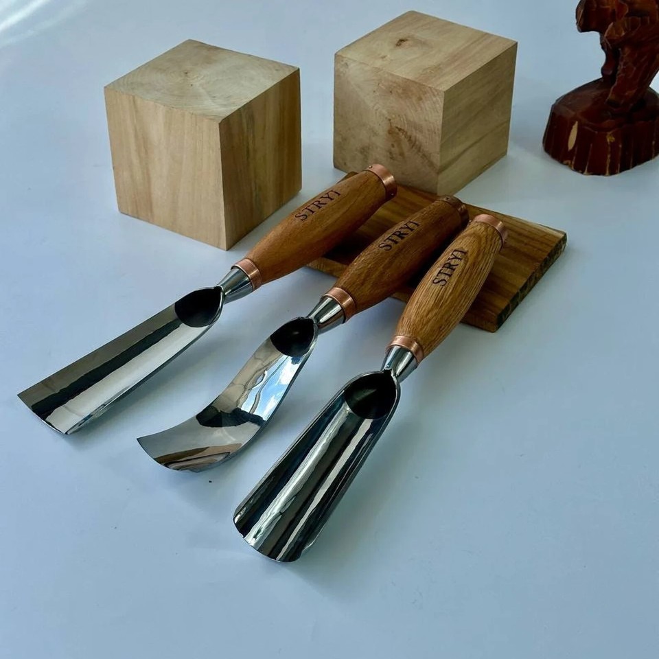 Large chisels set STRYI, Woodworking tools, Forged Carving tools, Large ...