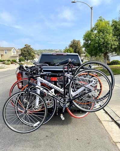 MaxxHaul 70210 Hitch Mount Bike Rack 4-Bike Rack, Black For Cars Trucks ...