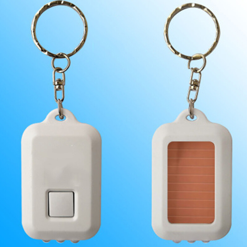 Solar Flashlight Keychain MINI ULTRA BRIGHT LED POCKET LIGHT SOLAR