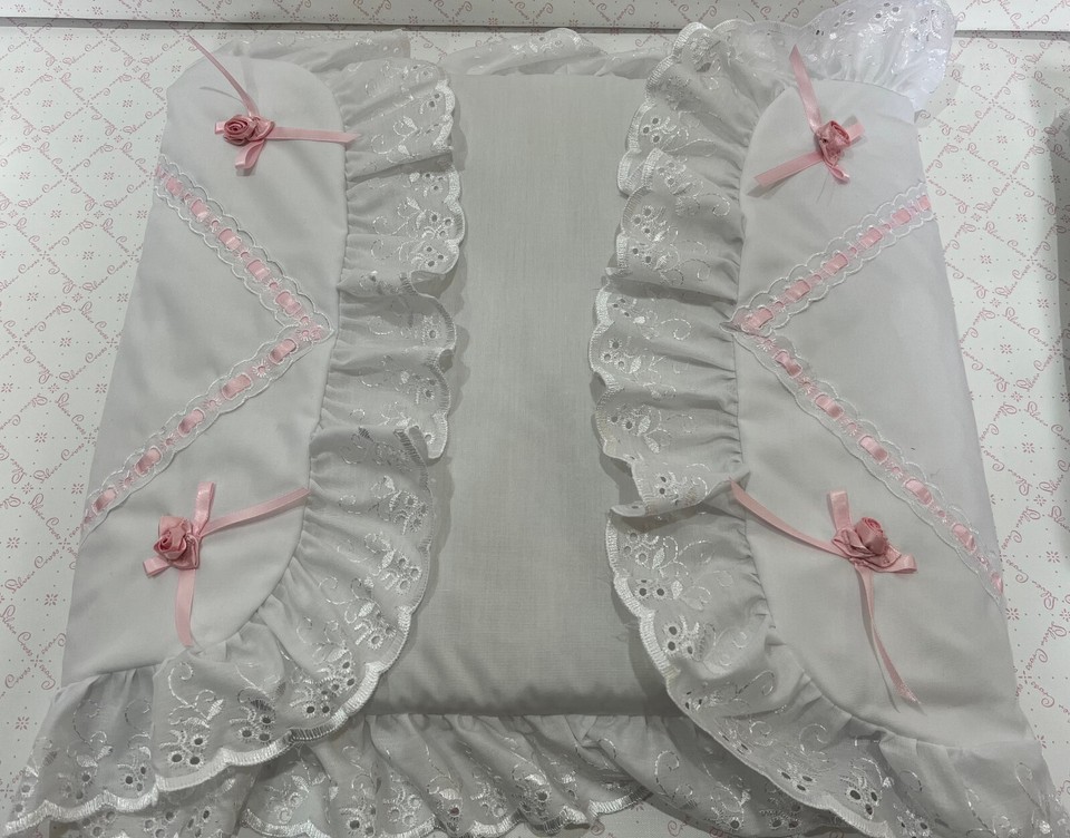 COACH BUILT PRAM BEDDING SET + MATTRESS for Silver Cross Dolls Oberon ...