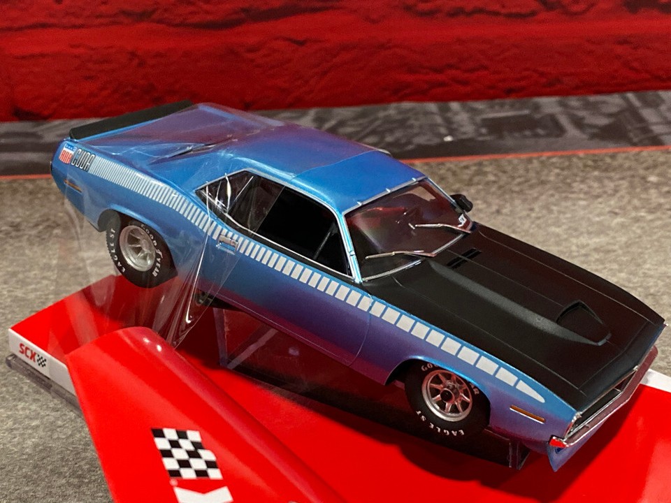 SCX 1/32 Scale Analog Plymouth ARR Cuda - Fire Blue Metallic with ...