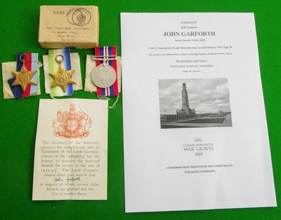 WW2 Boxed Naval Casualty Group P/SSX 12658 John Garforth Sunk Holmlea ...