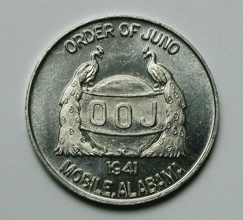 1981 MARDI GRAS Order of Juno Parade MOBILE (ALABAMA) MASK Doubloon ...