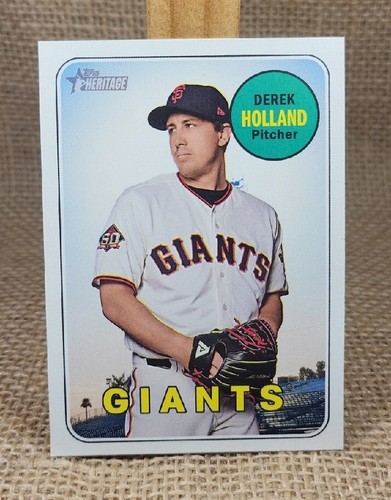2018 Topps Heritage High Number Derek Holland Baseball Card #690 Giants ...