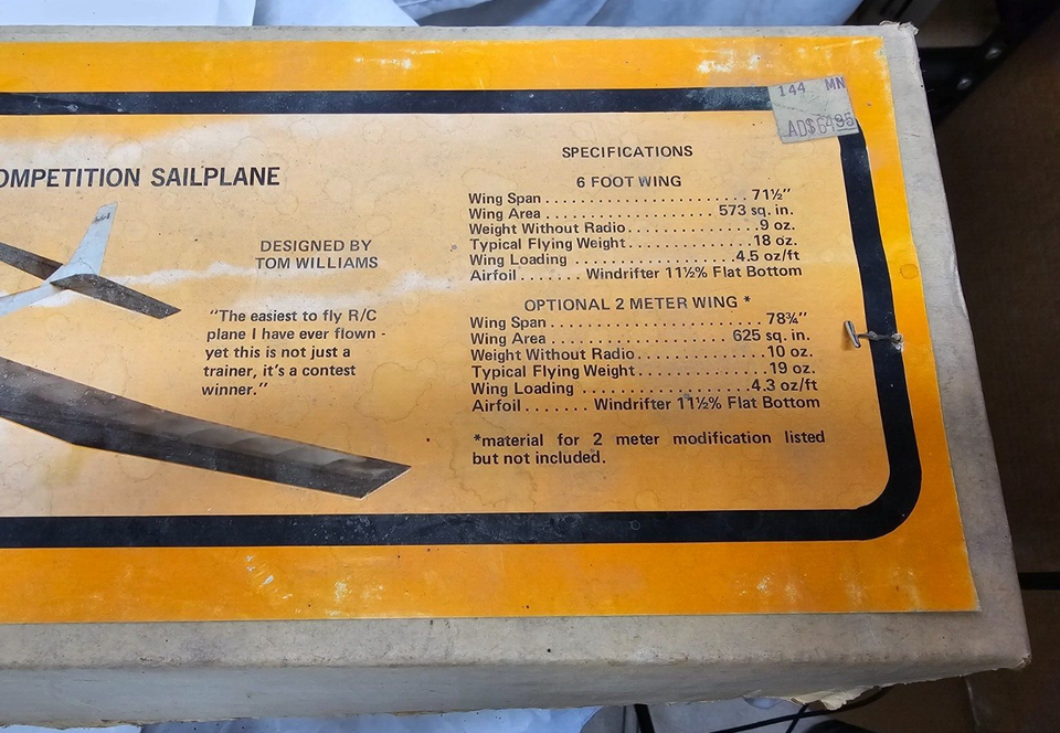 Craft-Air "Drifter II", Remote Control Model Airplane - Sailplane Kit ...