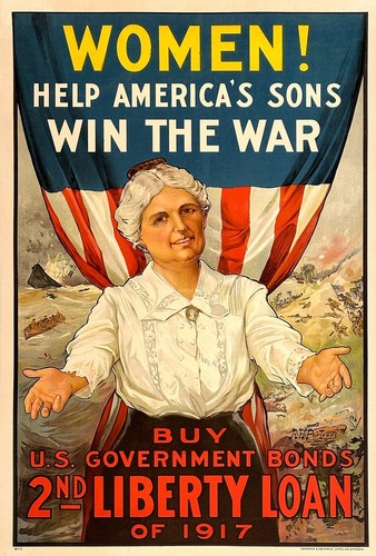 Original Vintage WWI Liberty Loan Poster Women Help America's Sons Win ...