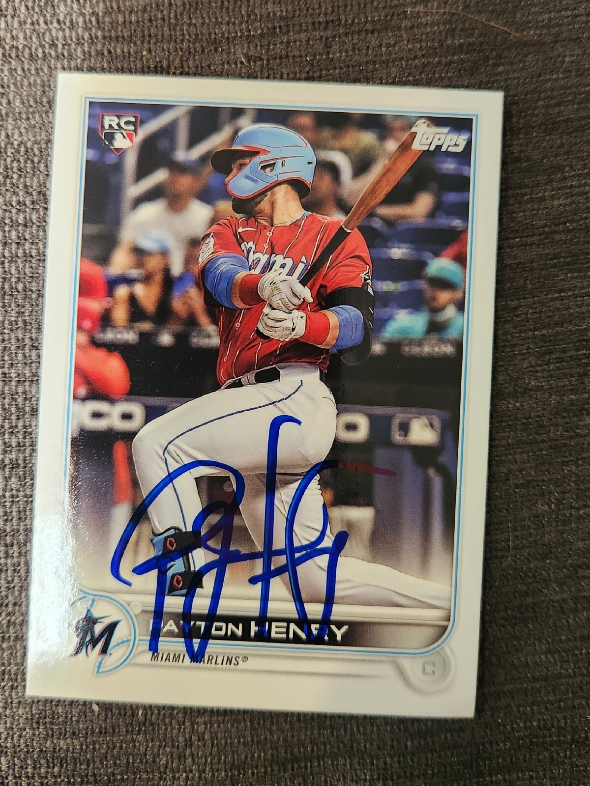 Payton Henry Autograph Signed 2022 Topps Rc Miami Marlins | eBay