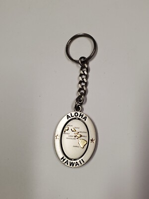 Vintage Hawaiian Islands Keychain Key Fob Hawaii Spinner Aloha Souvenir ...