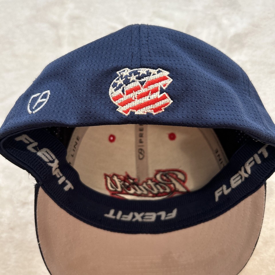 Cap America Flexfit Premium Line Size XS Patriots Blue Red Hat Cap ...