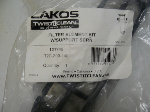 LAKOS TWIST II CLEAN 131745 T2C, 2 INCH FILTER 140 MESH SPARE PARTS KIT ...